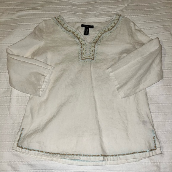 Apostrophe | Tops | Apostrophe Linen Top With Intricate Beading ...